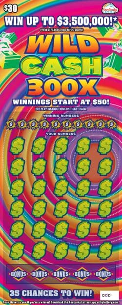 Wild Cash 300X (#988) - Kentucky Scratch-Off | ScratchOdds